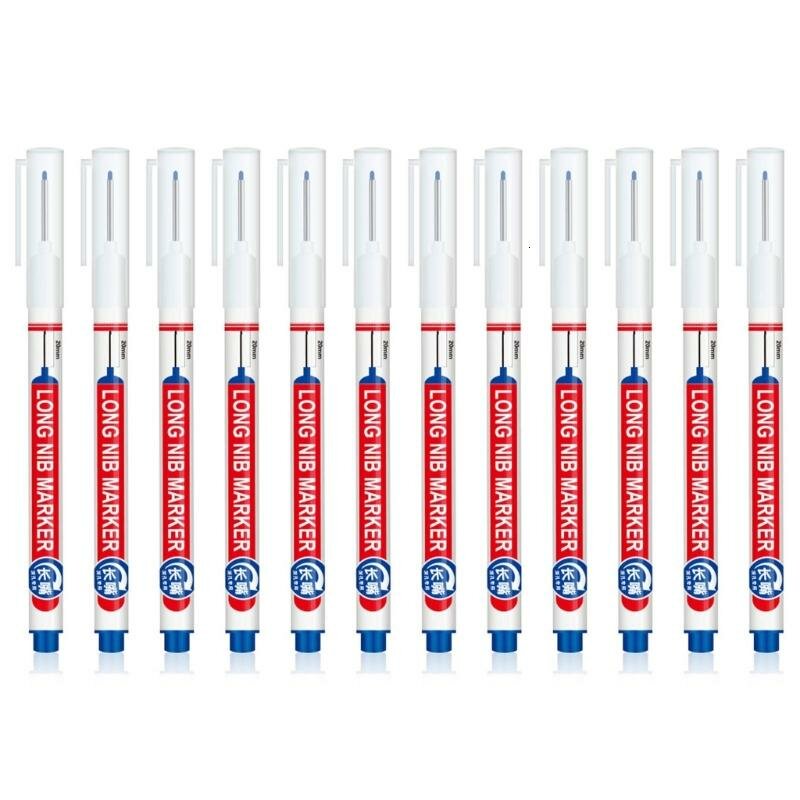 Маркеры-карандаши с длинным наконечником, 12 шт, Синий