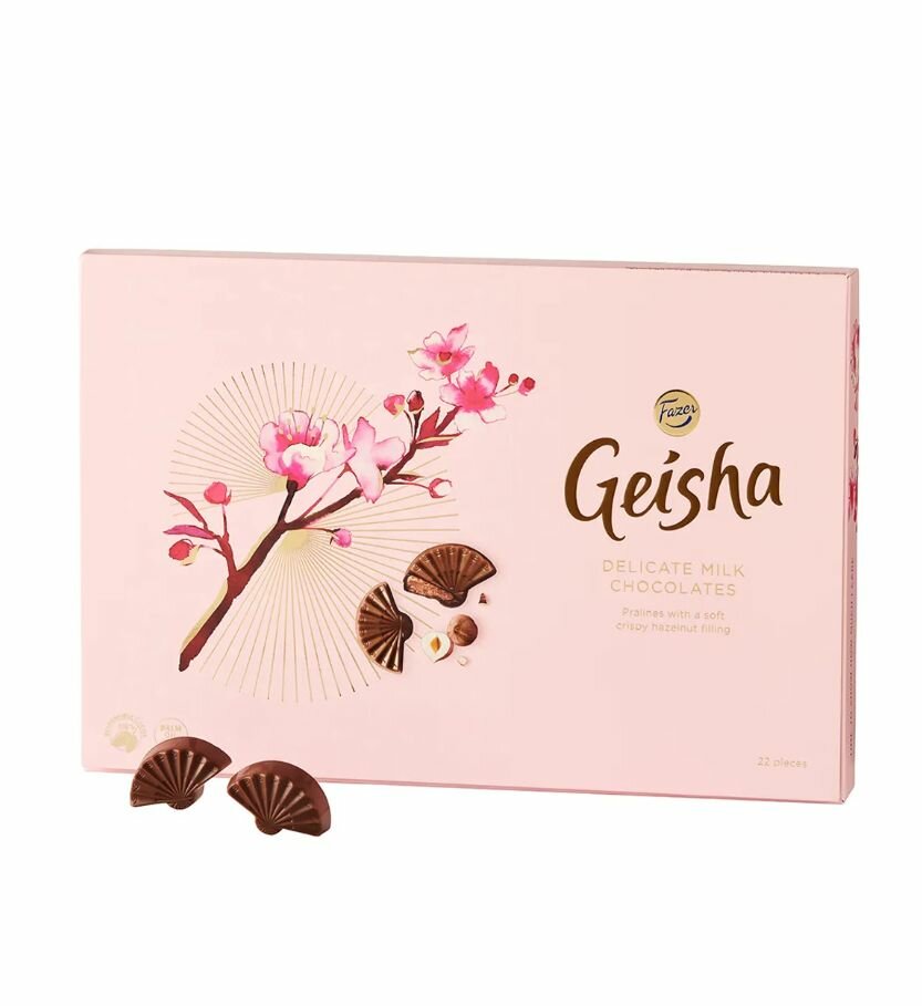 Конфеты Geisha Fan milk chocolate praline box 185g