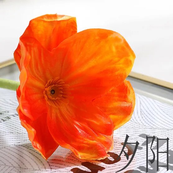 5 шт. искусственные цветы мака полиуретан sunset