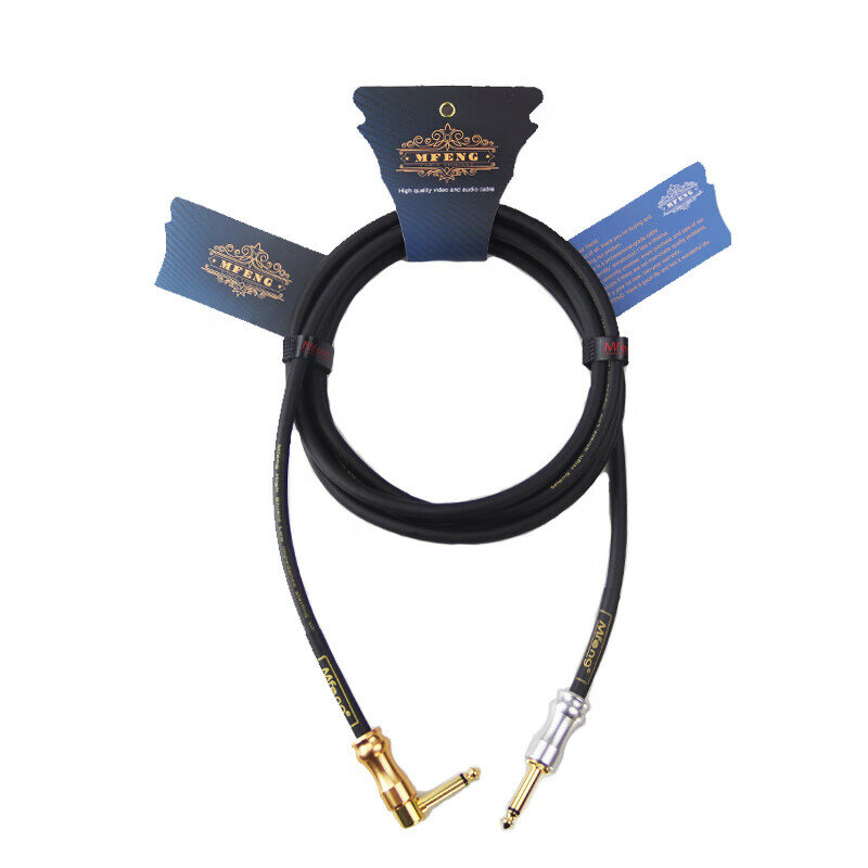Mingfeng (MFeng) провод для электрогитары из чистого серебра, шумоподавление, электрическая коробка, эффектор для фортепиано, барабана, экранированный аудиокабель, черный, 30 метров, прямой, изогнутый