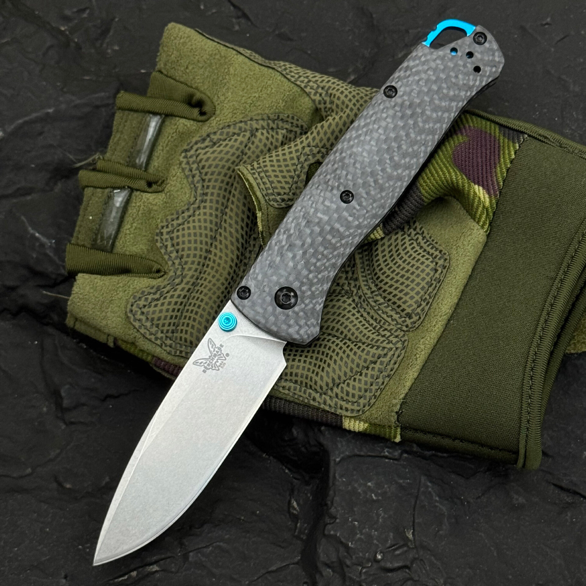 Складной нож Butterfly 535 из углеродного волокна с дамасским лезвием, карманный нож для активного отдыха, портативный аварийный нож