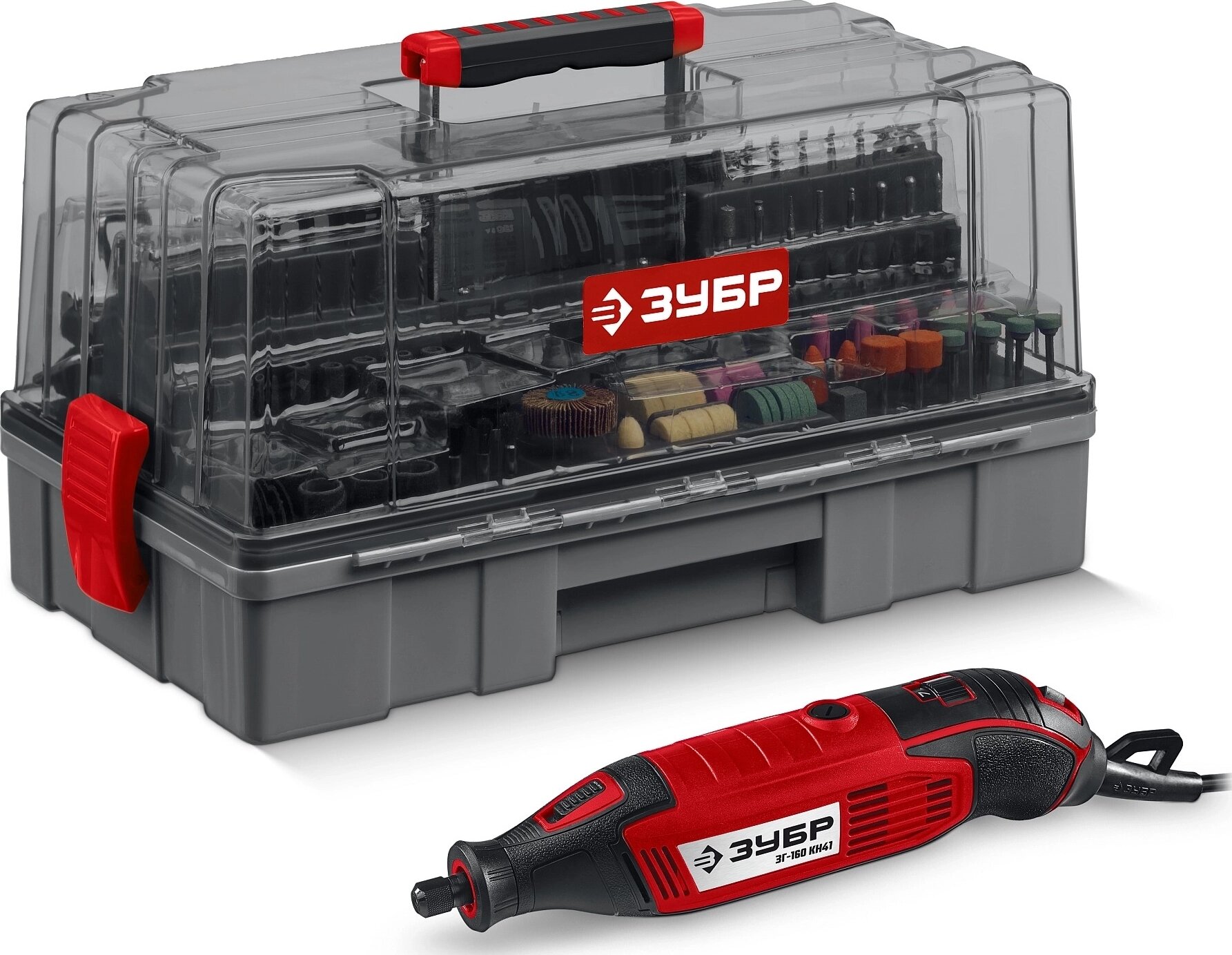 Набор мини-насадок с гравером ЗУБР ЗГ-160-H245