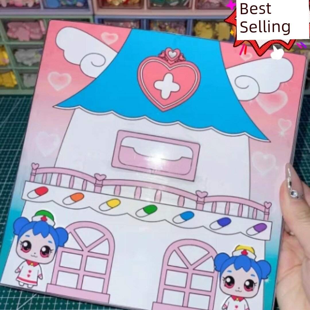 Комплексный набор для творчества: бумажные фигурки, материалы для рукоделия, развивающие игрушки, тихая книга, ролевые