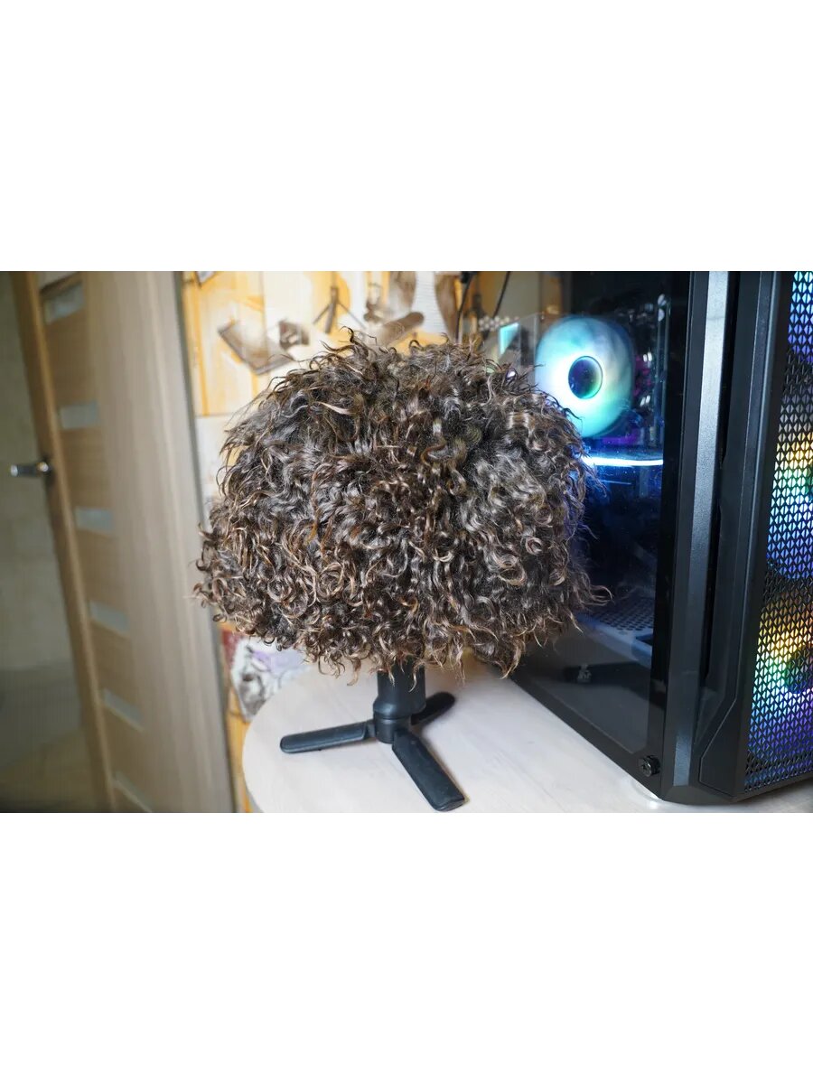 Папаха черная: материал для изготовления Трессы - натуральные волосы для куклы, козья шерсть.