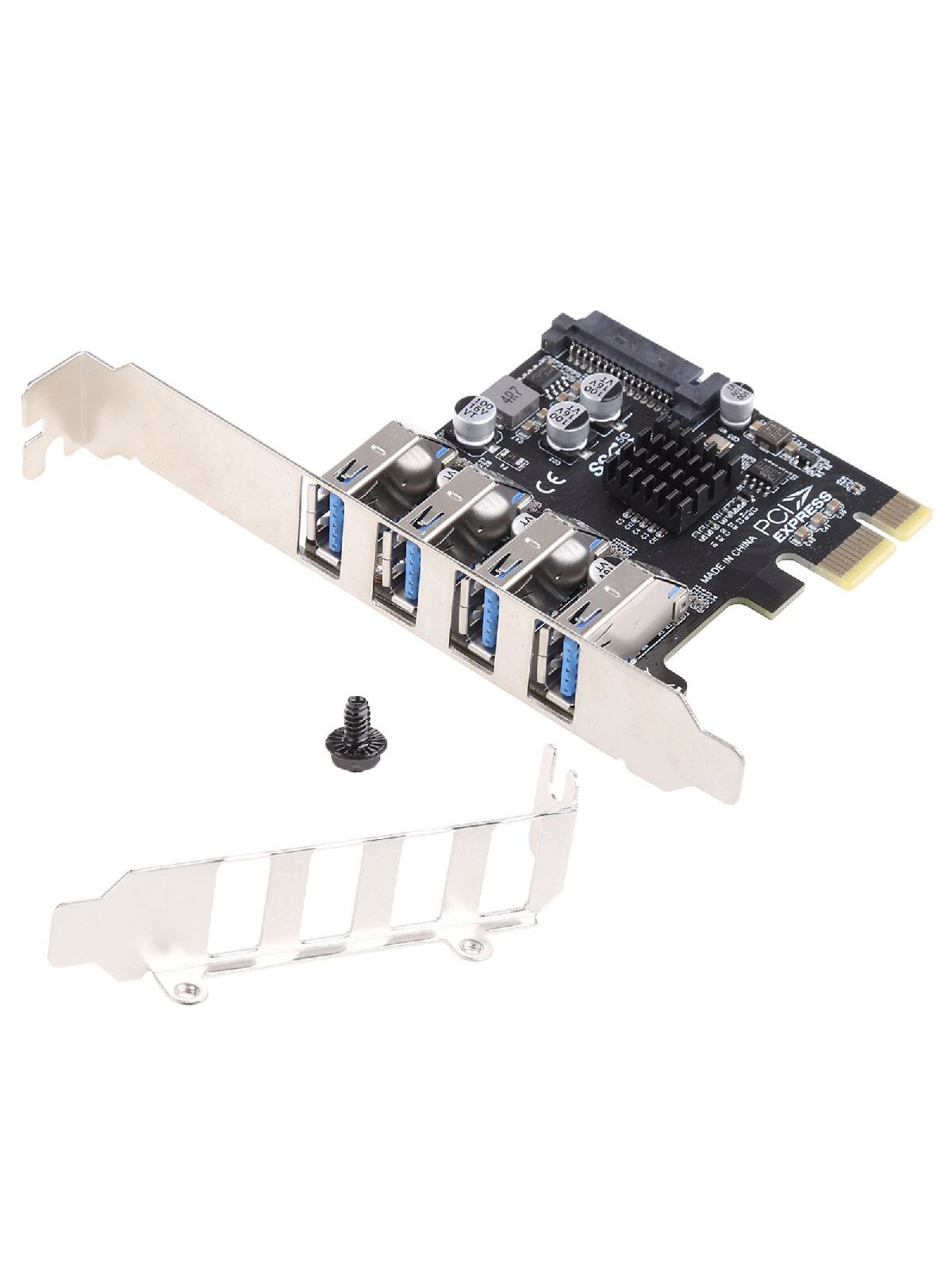 Четыре порта карты расширения PCIe к USB3.0