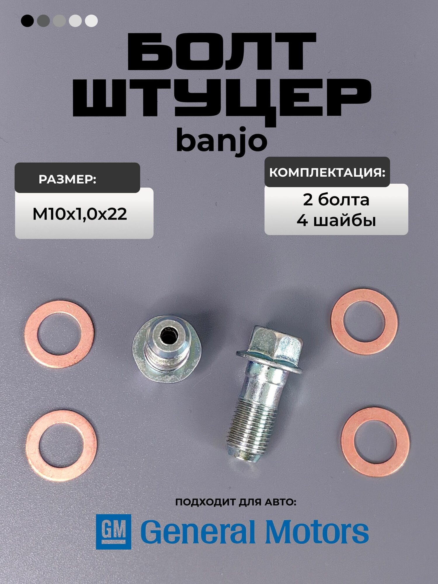 Болт (штуцер) для banjo М10х1,0х22 ( M10*1 L 22mm ) 2 шт. Тормозной болт 94535523