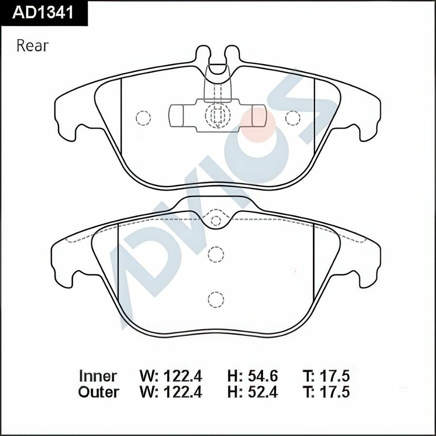 Колодки тормозные дисковые керамика задние, oem A0054200720 арт AD1341