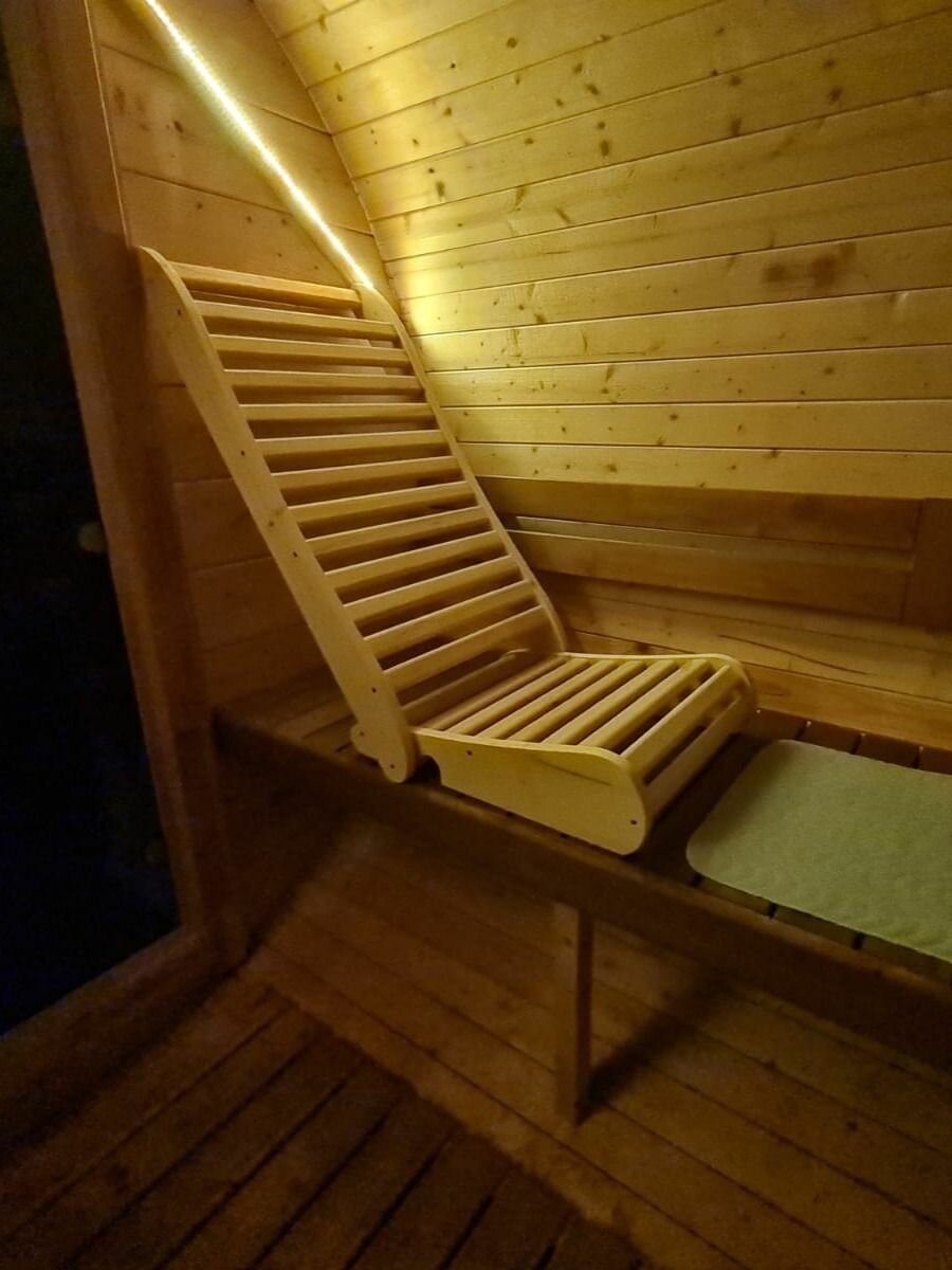 Разборный эргономичный лежак для сауны и бани из липы