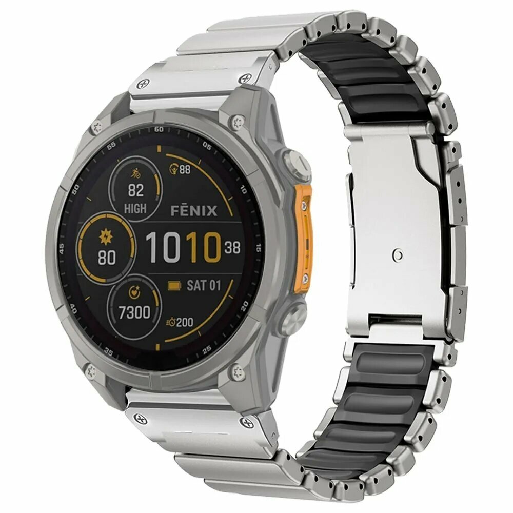 26 мм Титановый силиконовый ремешок для часов Garmin Fenix 8 Pro 51 мм 7X 6X Solar 5X Plus, Epix Pro, Tactix, Quatix, Enduro браслет.