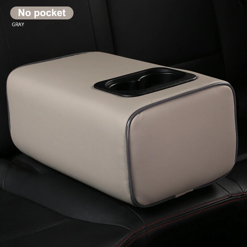 Автомобильный подлокотник для заднего подлокотника, универсальный двухрядный Gray-No pocket