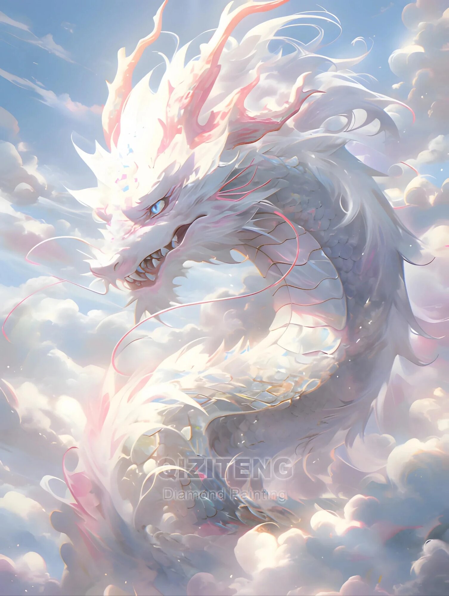 Алмазная живопись QIZITENG Китайский дракон 30x40cm AB Round, XP-3708