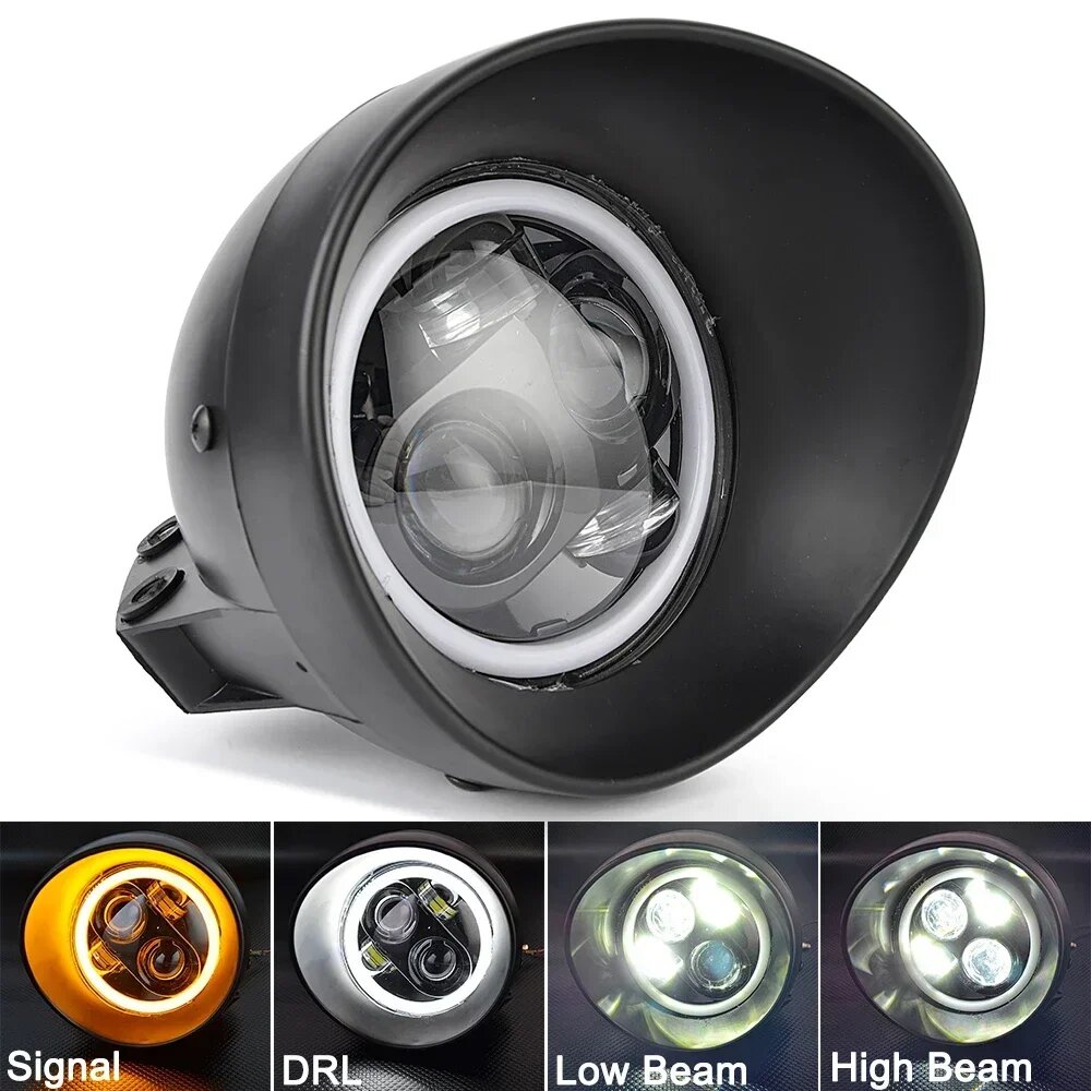 5,75-дюймовая фара для мотоцикла, указатель поворота для Harley Cafe Racer, применение для Honda Shadow VTX 1300 1800 VT 600 750 5.75 Style 5