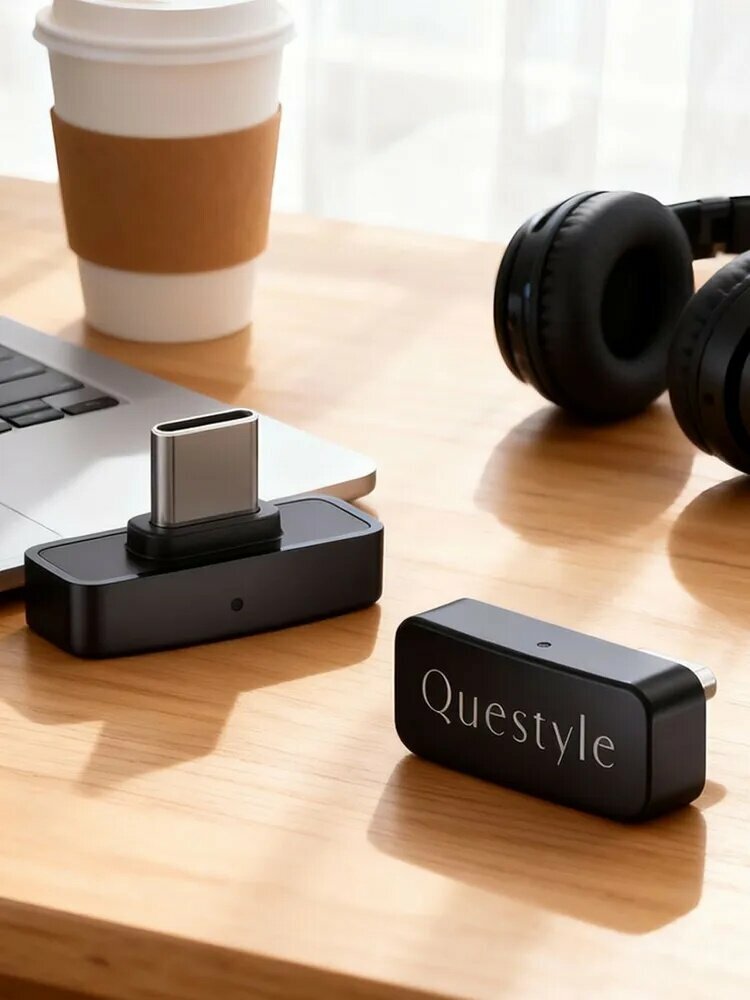 Questyle QCC Dongle Pro сертифицирован MFi USB-C Bluetooth-аудиоадаптер с LDAC, aptX Lossless и aptX-Adaptive, низкой задержкой Bluetooth 5.4 Dongle для PS5