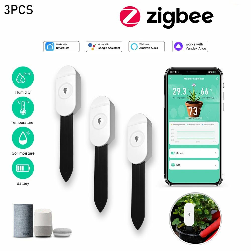Датчик температуры почвы COOLO, Zigbee, беспроводной, точность 0.1℃