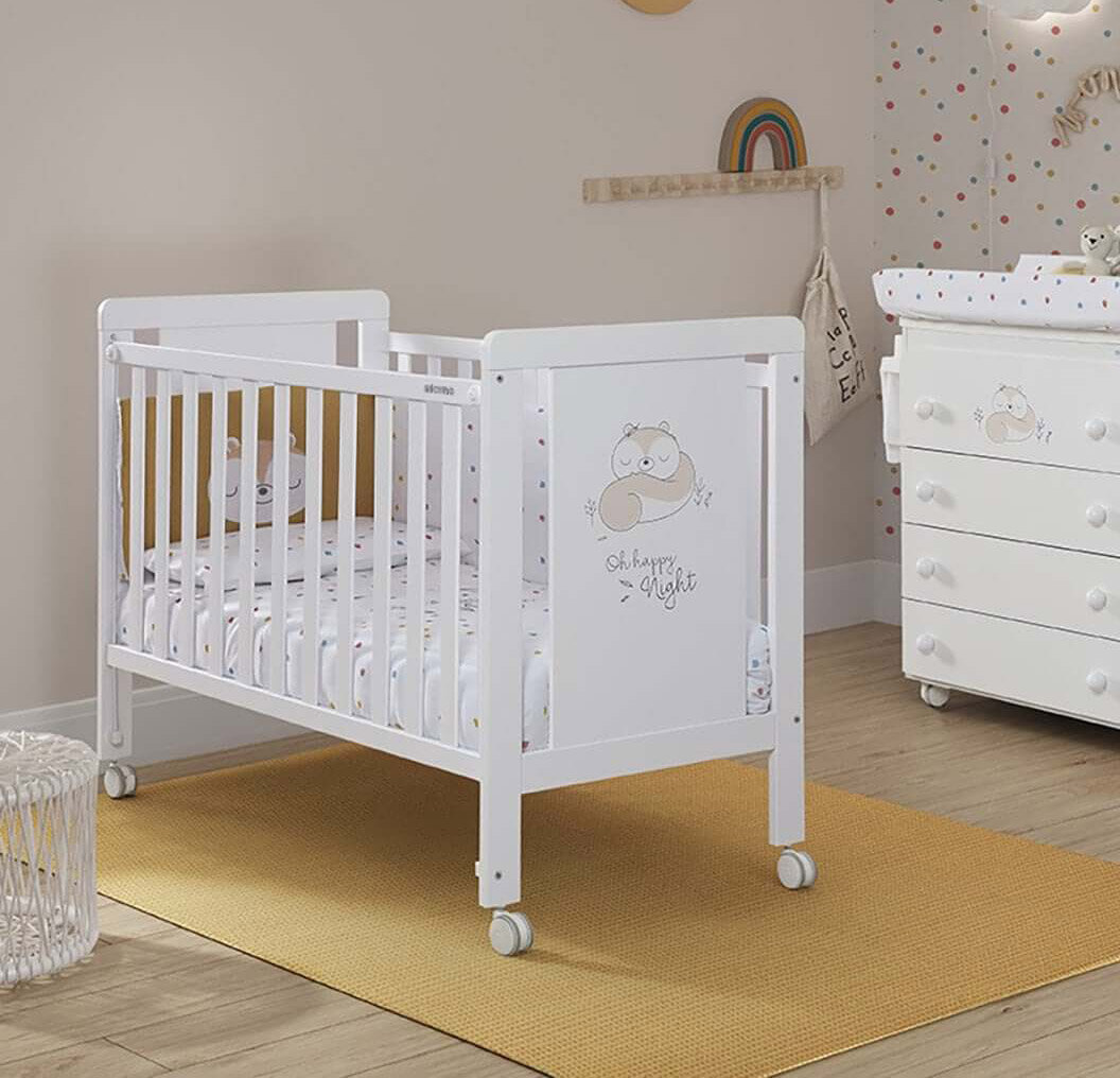 Кровать Micuna Happy 120*60 white, для новорожденных, дерево, белый