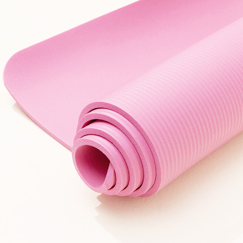 Утолщённый коврик для йоги из НБР однотонного цвета, коврик для фитнеса, нескользящий коврик для йоги для детей и взрослых, подходит для гимнастики и танцевальных залов.