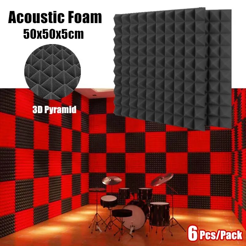 6 штуки 50x50x5cm Студия Домашняя пирамида Акустический поролон