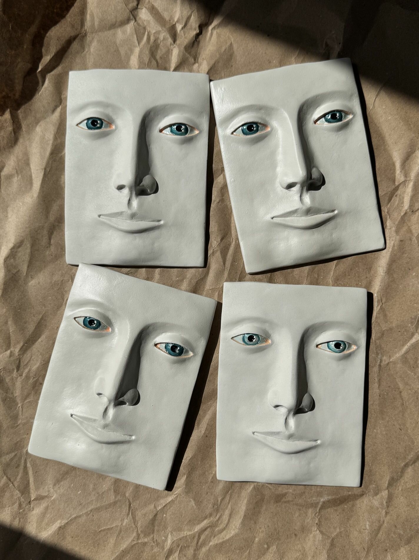 Панно настенное из гипса 17х12 см, 4 штуки, заготовка для творчества