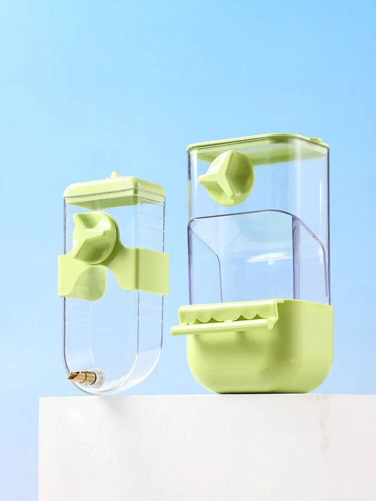 Поилка Для Попугаев 400 мл, Зеленая, для Птиц, удобная кормушка