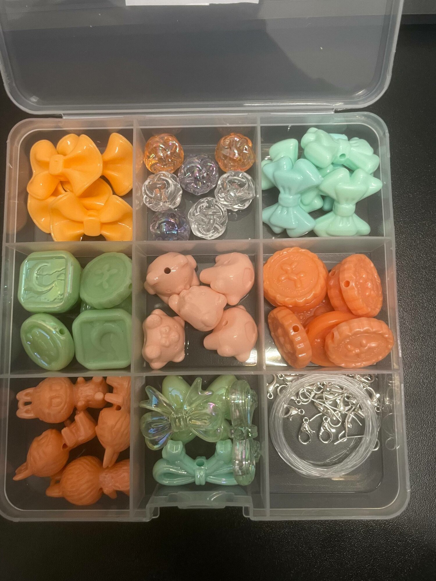 Набор бисера для рукоделия, пластик, разный размер, цвет и форма