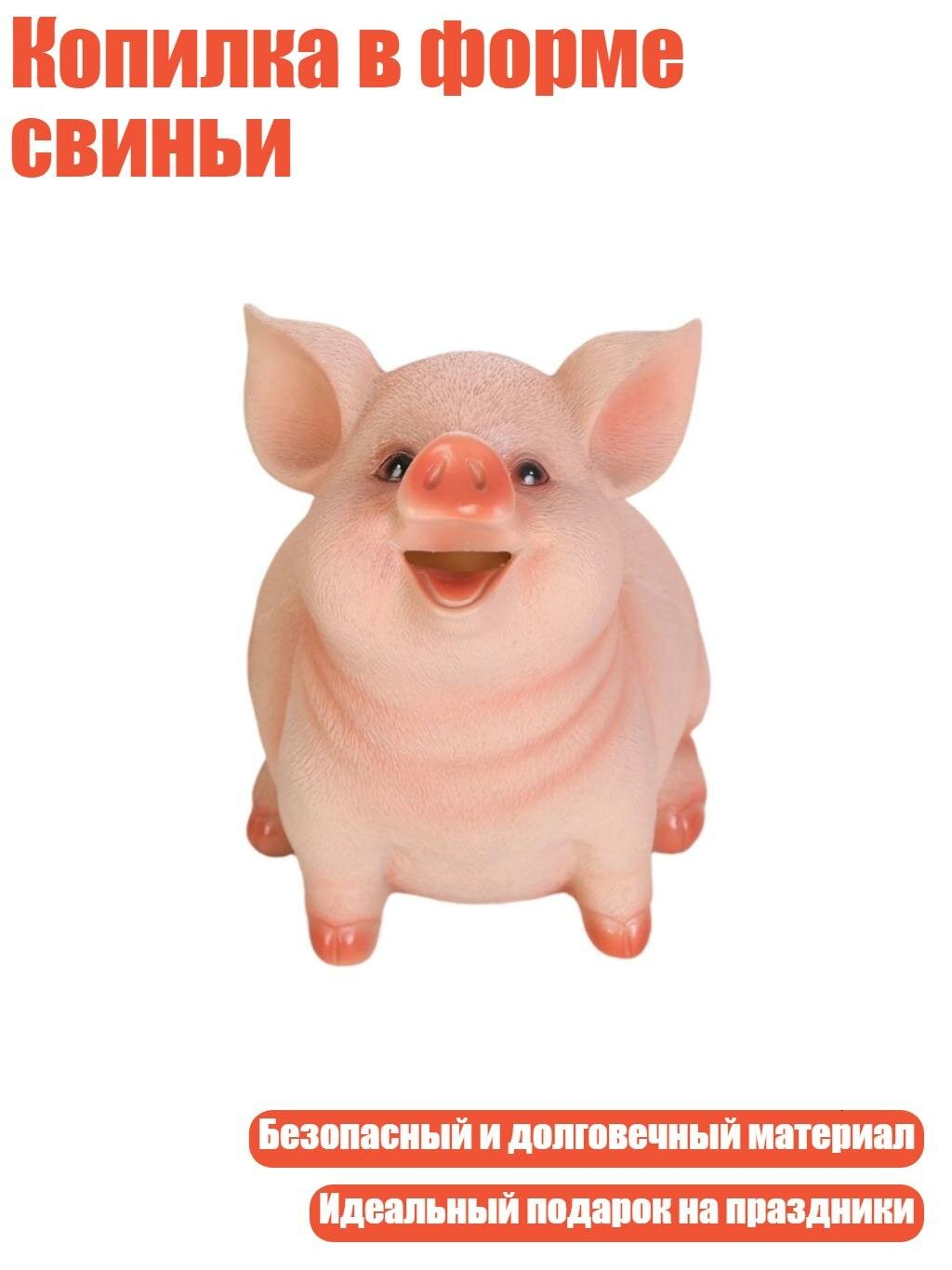 Копилка в форме свиньи, Монеты вставлены в