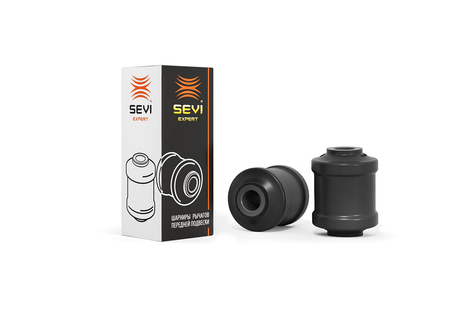 Комплект шарниров рычагов передней подвески (2 шт.) SEVI EXPERT, арт. 1207 для ВАЗ 2108-2115, 1118 (Калина), 2170 (Приора), 2190 (Гранта)