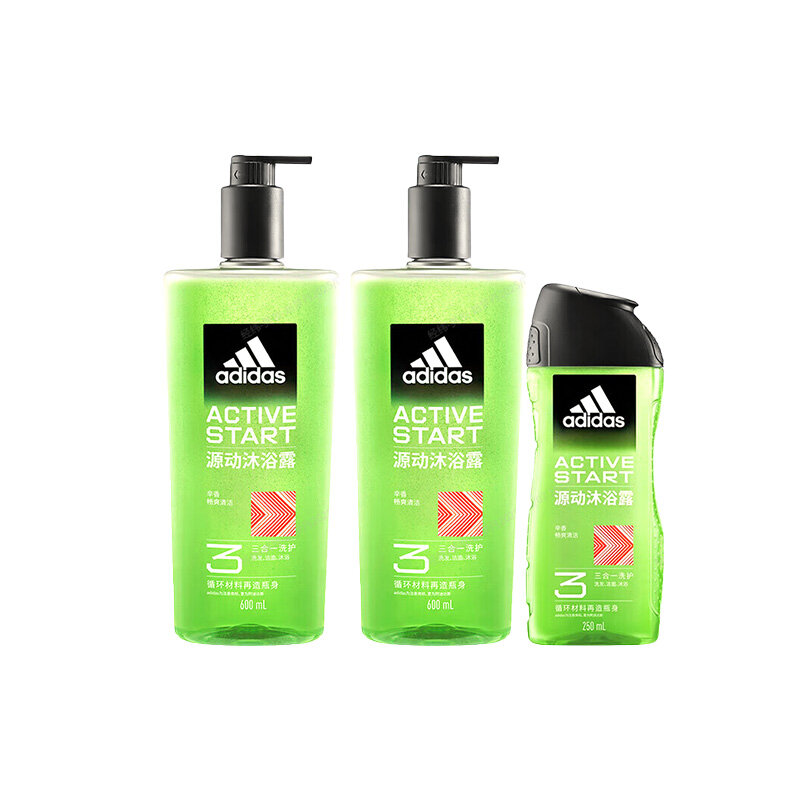 Гель для душа мужской Adidas Passionate, Three-Piece Set 600ml*2+250ml