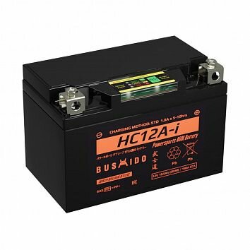 Аккумулятор мотоциклетный BUSHIDO мото HC12A-i 11.5Ah 190A ПП (150x86x104) YTX9-BS 150x86x104