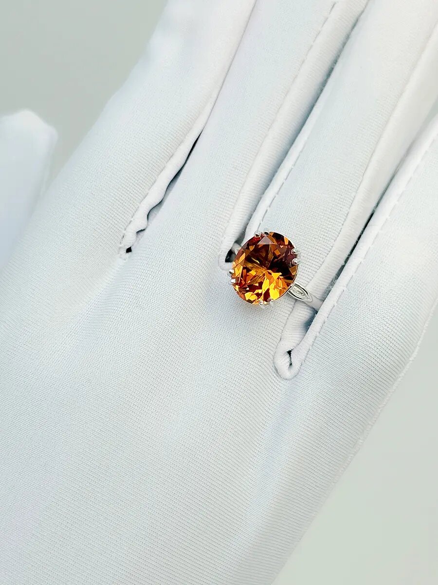 Кольцо, серебро, 925 проба, родирование, сапфир синтетический