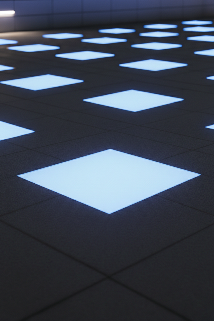 Светящаяся тротуарная плитка RGB LED 12В для уличного и ландшафтного освещения 20*20 см