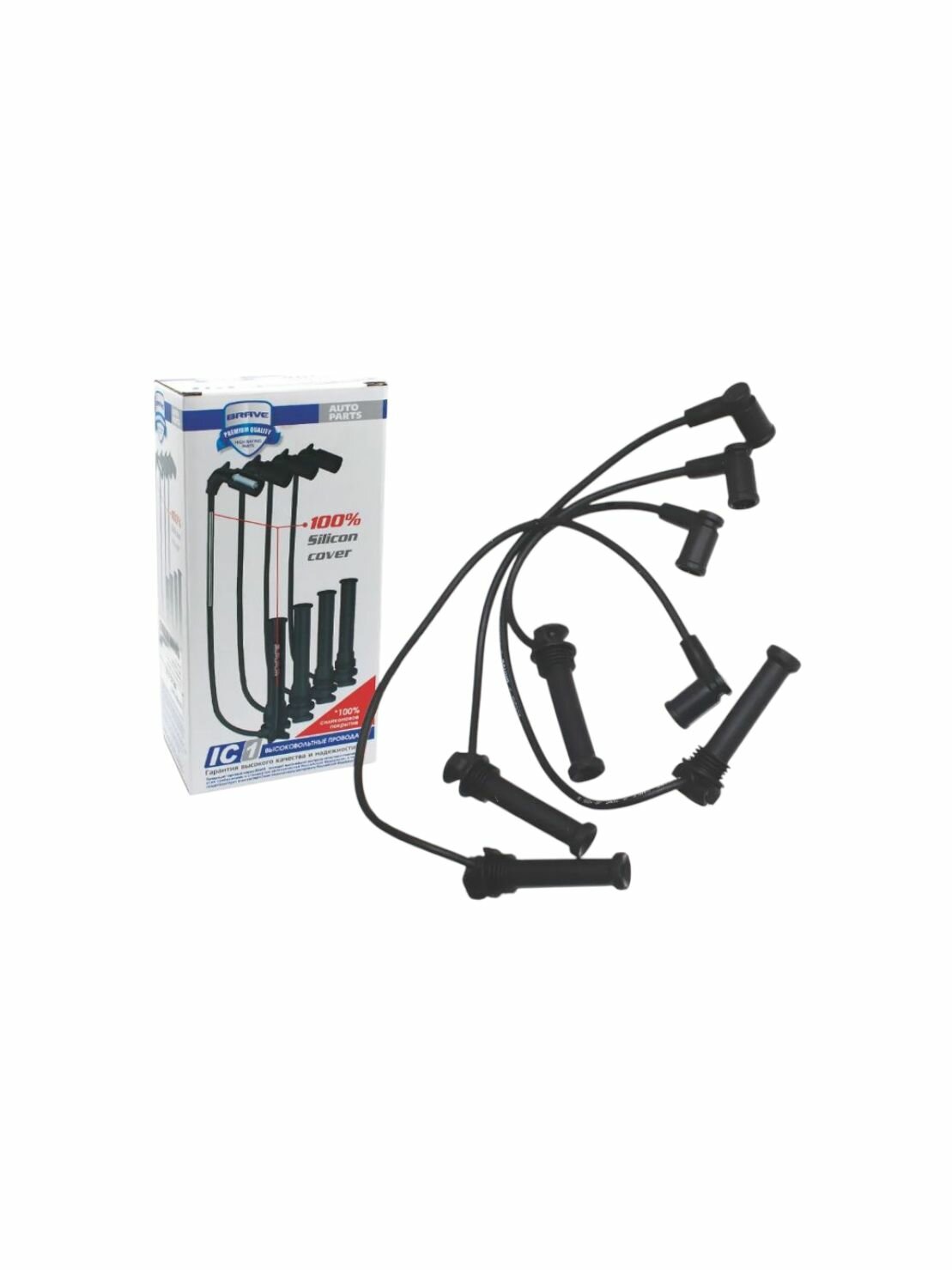 Провода высоковольтные Форд Фокус II Мондео IV Фьюжн 1.6 16 V (Ford Focus II Mondeo IV Fusion) комплект 4 шт. BRAVE