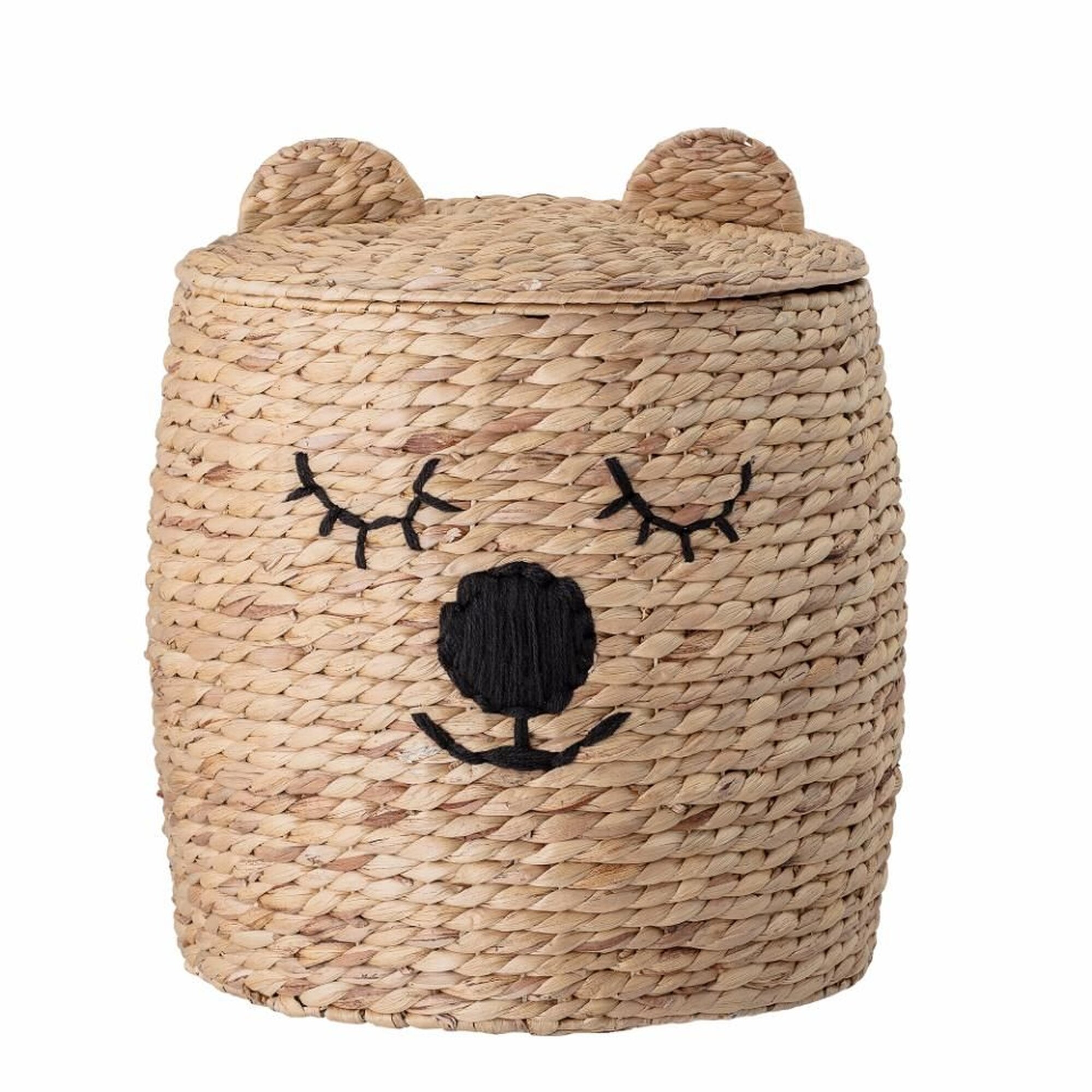 Корзина с крышкой Bloomingville MINI Dolma из водного гиацинта, размер 42х50 см, цвет коричневый