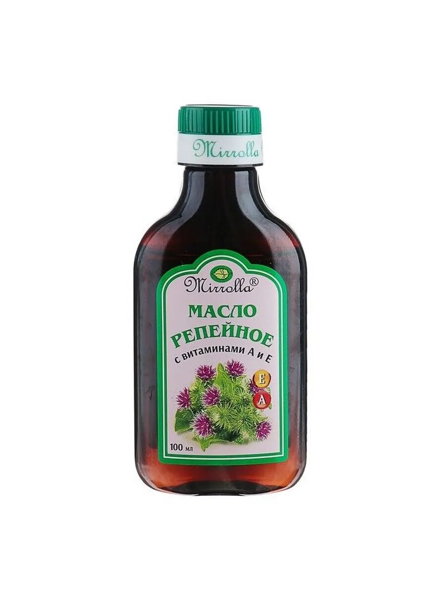 Mirrolla Репейное масло с витаминами А и Е, масло косметичес