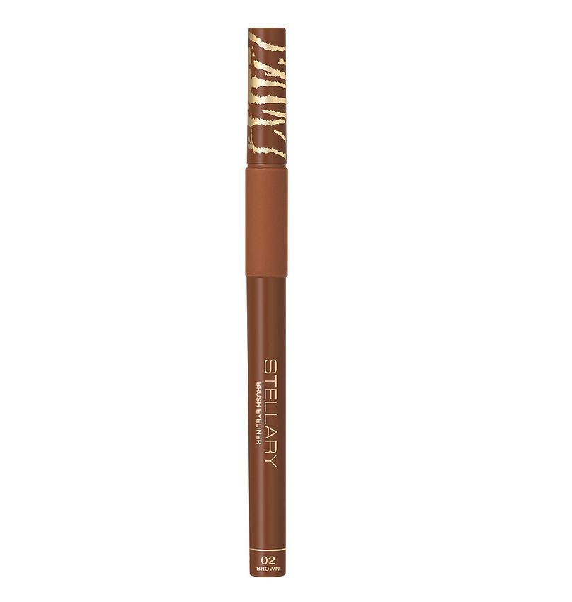 Подводка Stellary для глаз с аппликатором кистью Wild Eyeliner Brown тон 02 коричневый, 0,6 мл