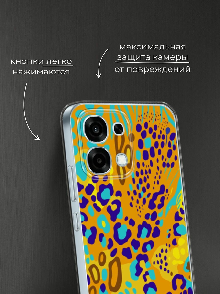 Чехол на Oppo A6 Pro / Оппо A6 Про с принтом Желтый леопардовый фон — фото 1