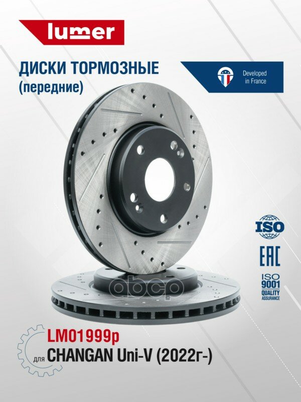 Тормозной диск перфорированный передний CHANGAN Uni-V 22- lumer арт. LM01999P
