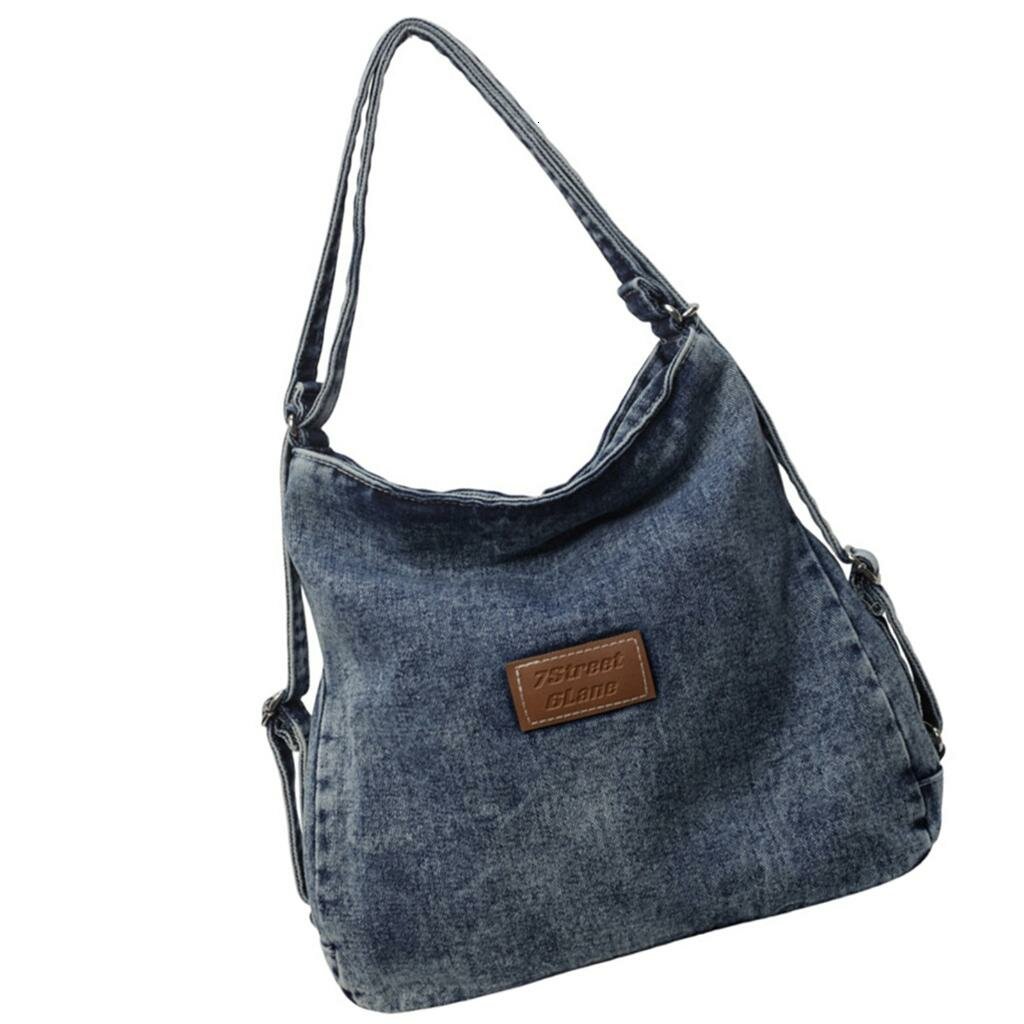 Женская сумка через плечо, Джинсовая Ткань Синего Цвета