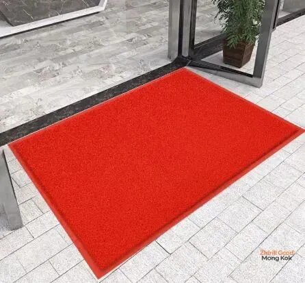 Коврик придверный 80x120 см красный для прихожей, крыльца, офиса из синтетики