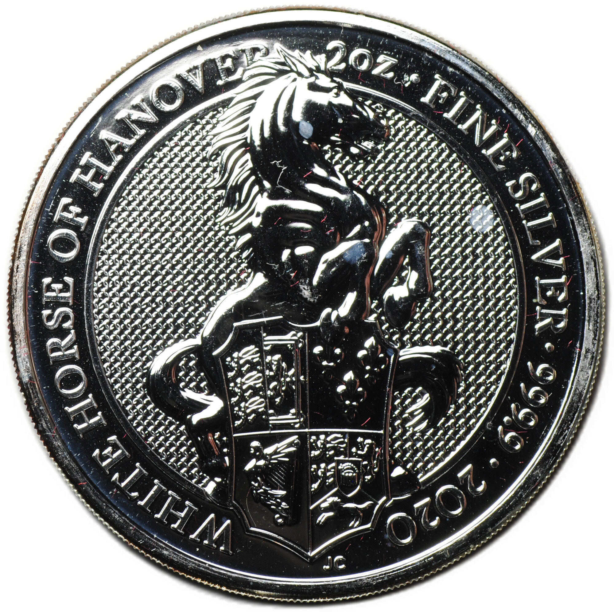 Монета 5 фунтов 2020 Звери Королевы - Белая лошадь Ганновера Великобритания