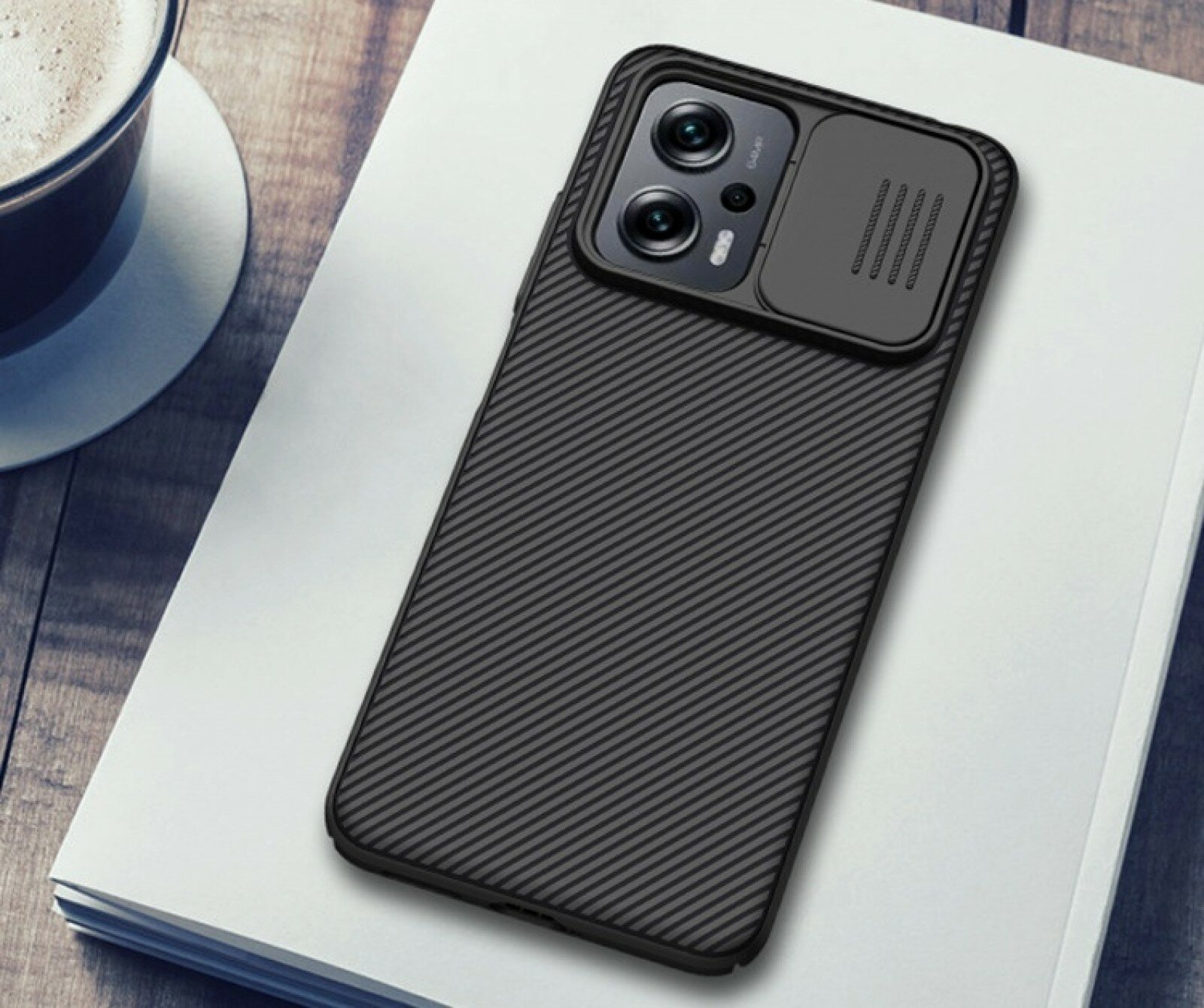 Чехол-бампер MyPads Tenda для Xiaomi Redmi Note 11T Pro и Poco X4 GT с защитой камеры черный