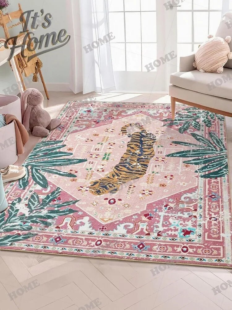 Ковер 140x200 см с анималистическим рисунком из вискозы, для гостиной, спальни, нескользящий