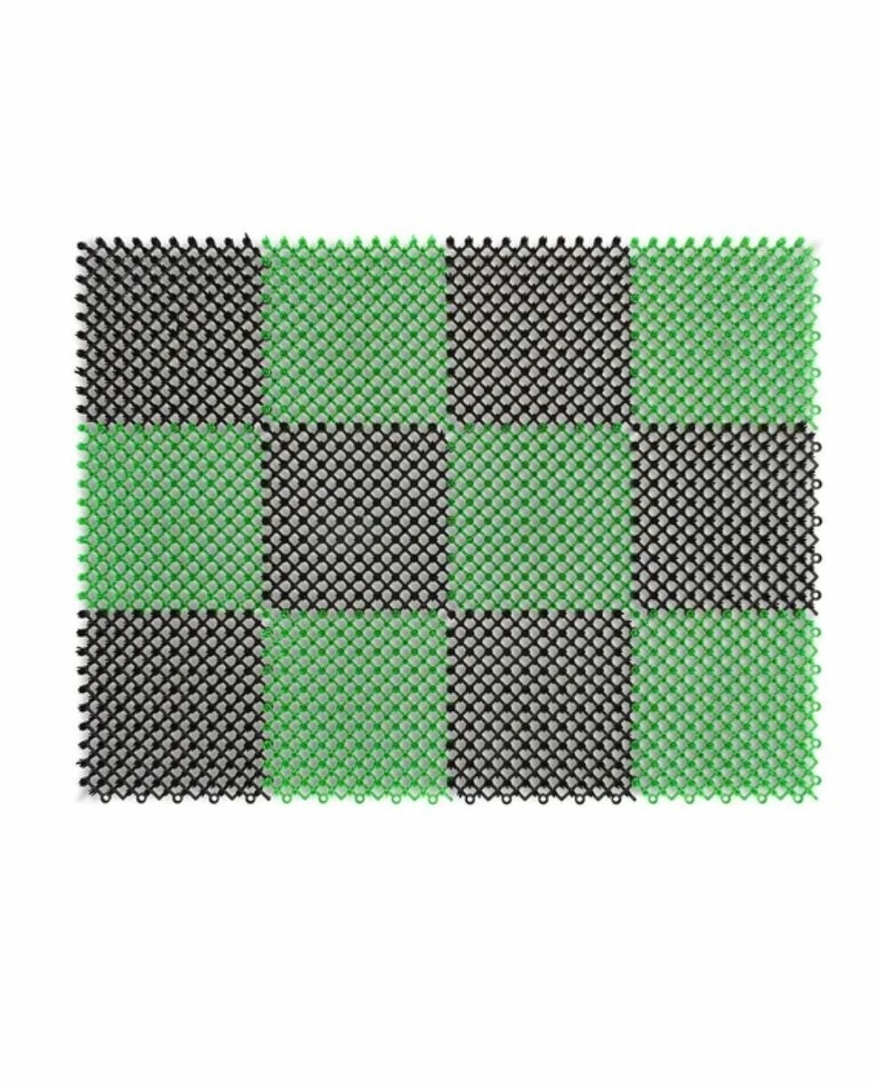 Коврик придверный Травка черно-зеленый, 42x56 см