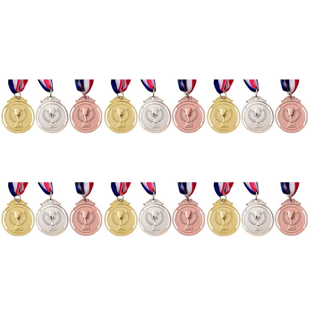 Спортивные награды для мероприятий, три медали разных достоинств, для вручения, набор из 3 медалей