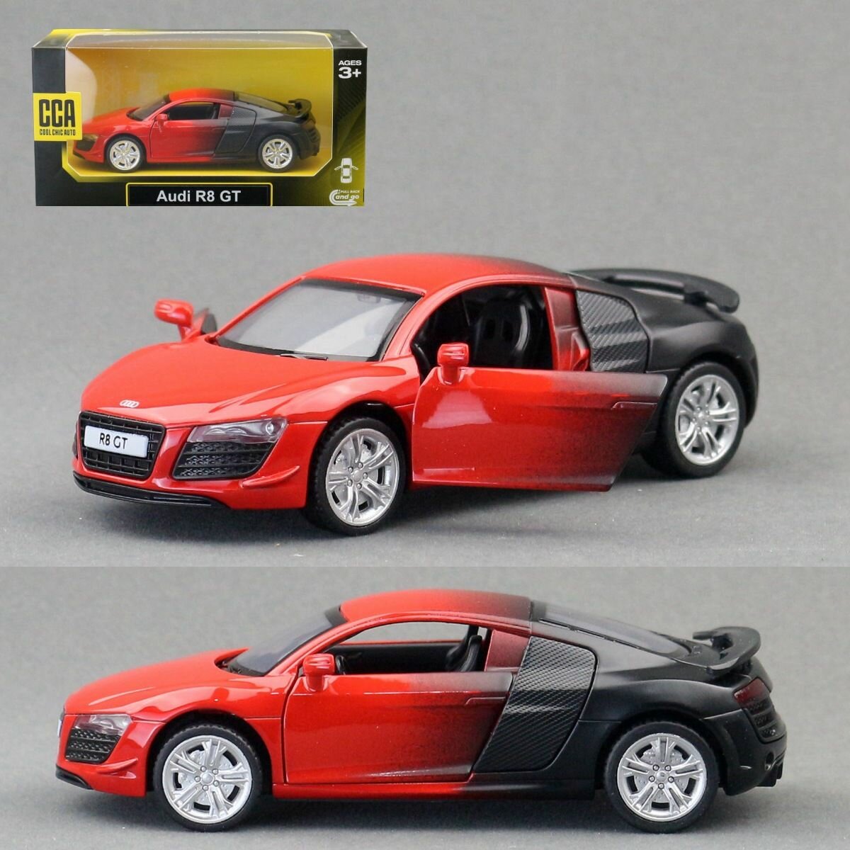 CCA 1:36 Литая модель автомобиля, металлический корпус(AUDI R8 черное)