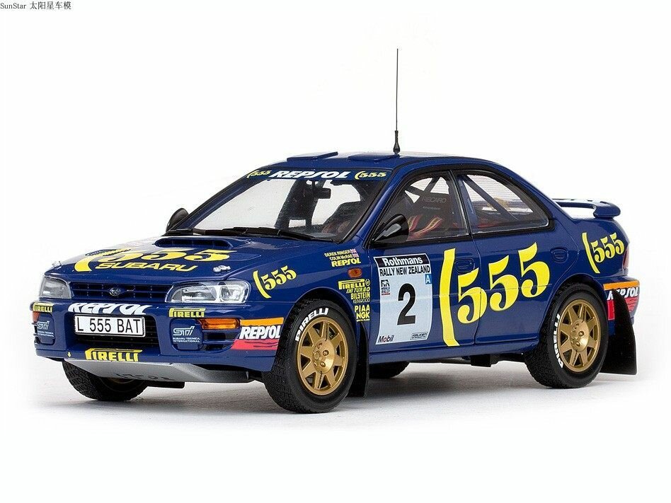 SunStar 1/18 Масштаб Subaru Impreza WRX STI 555 McRae Раллийный Автомобиль