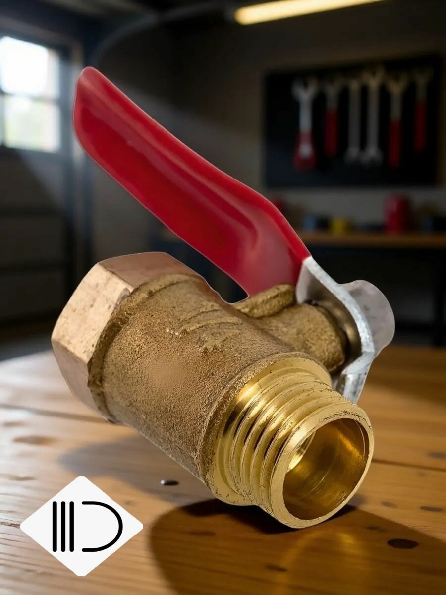 Шаровой кран Pegas pneumatic латунный, резьба внутренняя наружная 1/4 FXM 4406