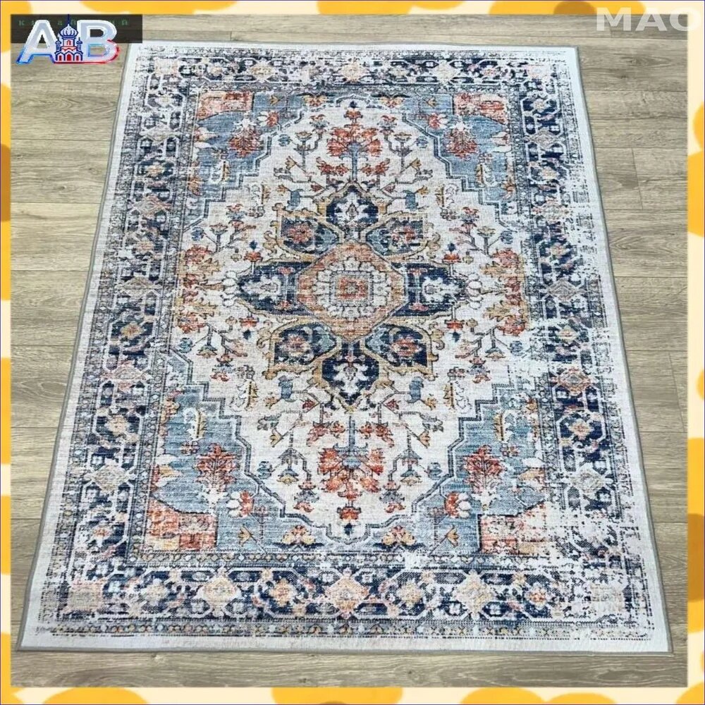 Ковер прямоугольный 100x160 см, классический дизайн с цветочным узором, вискоза, для гостиной