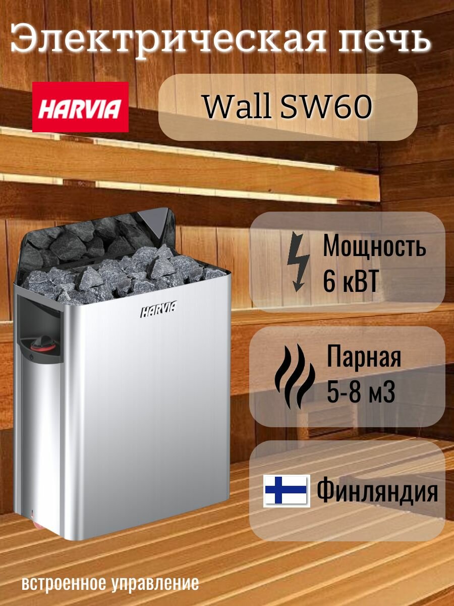 Электрическая печь для бани и сауны Harvia The Wall SW60