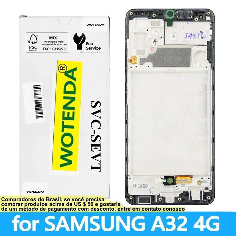 OLED дисплей в рамке для Samsung A32 4G A325
