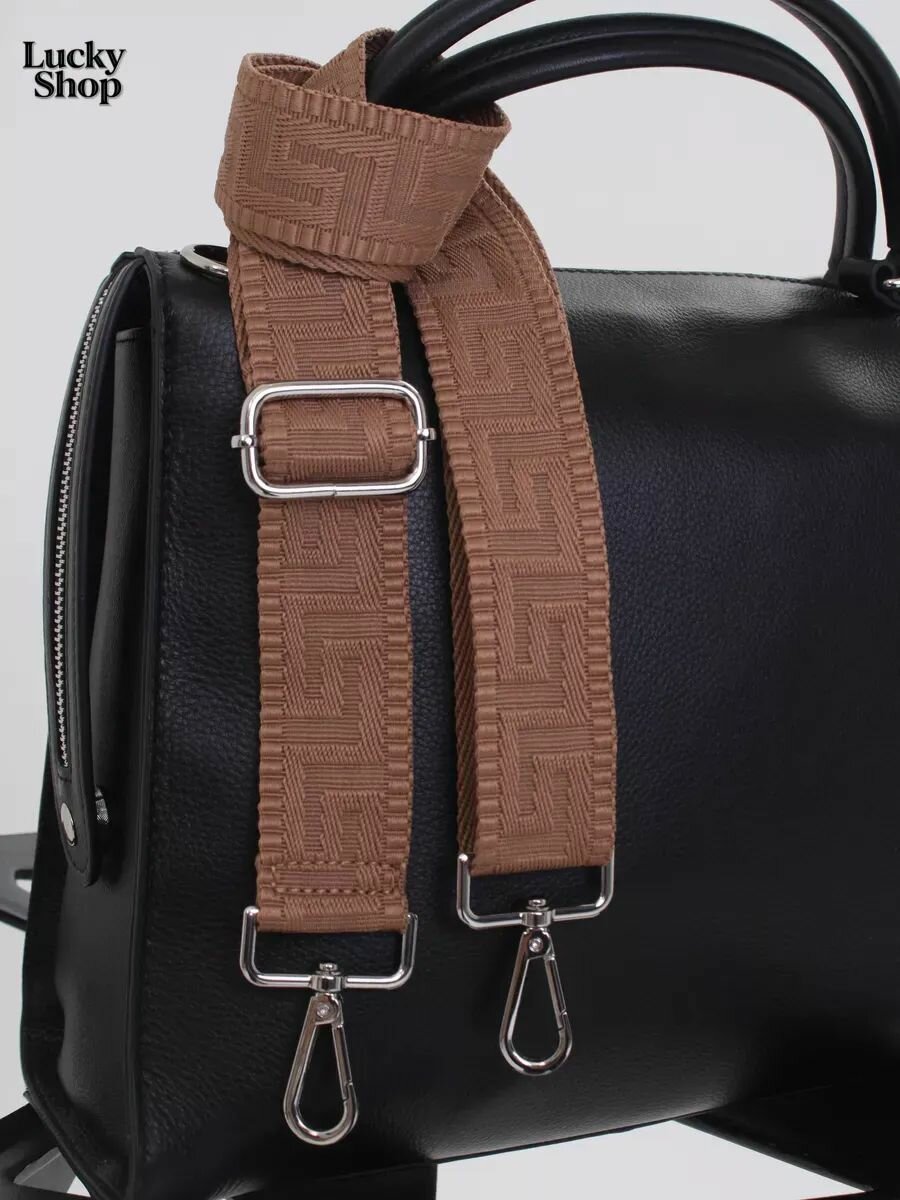 Ремень для сумки на плечо Marsella тканевый съемный широкий с карабинами.